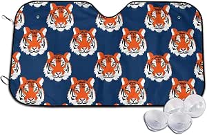 Amazon.co.jp: Car Sunshade Auburn Color, Jungle Tigers Windshield ...