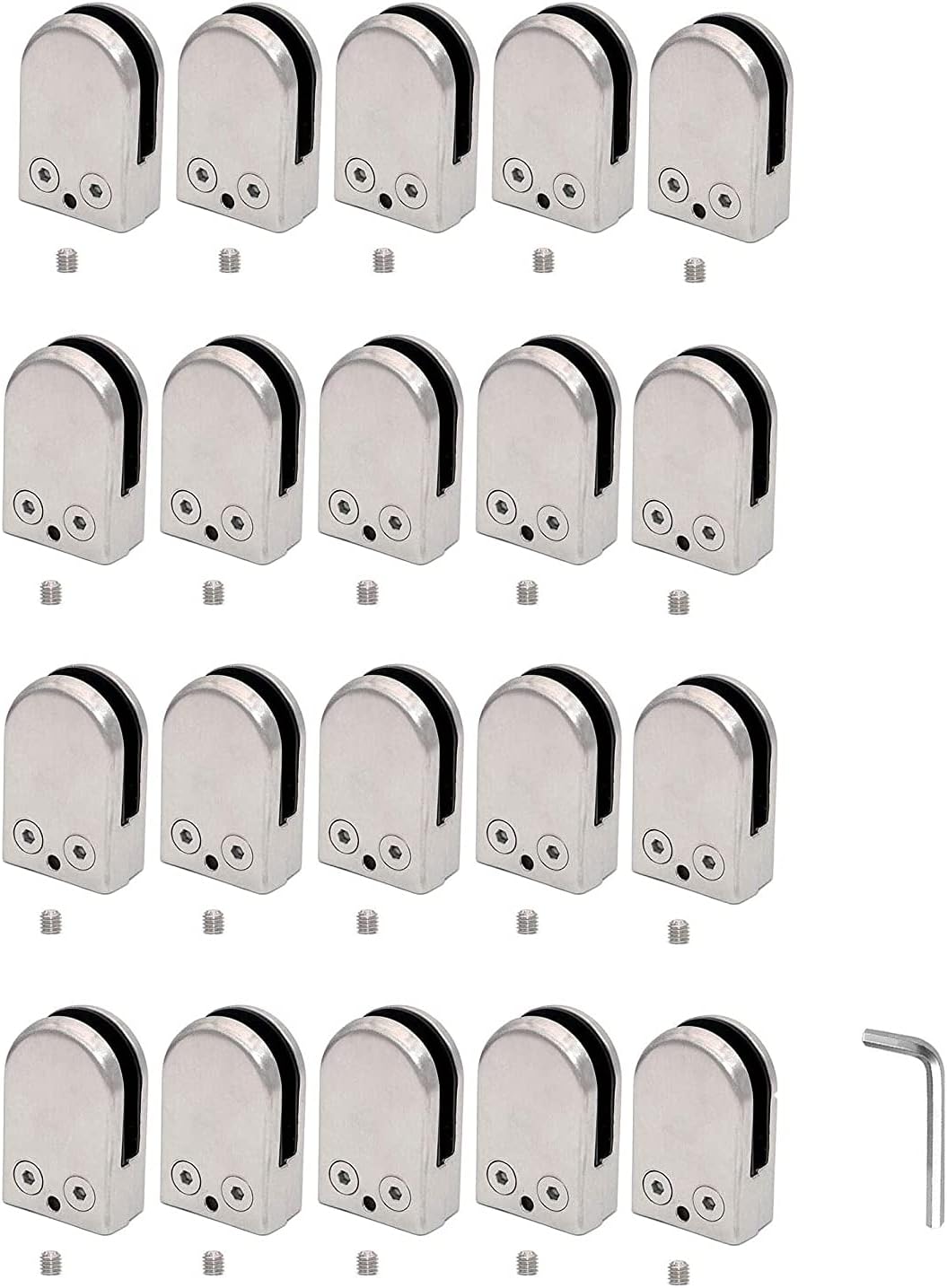 Amazon.com: tonchean Glass Clamps 20PCS 10-12mm Stainless Steel 304 ...