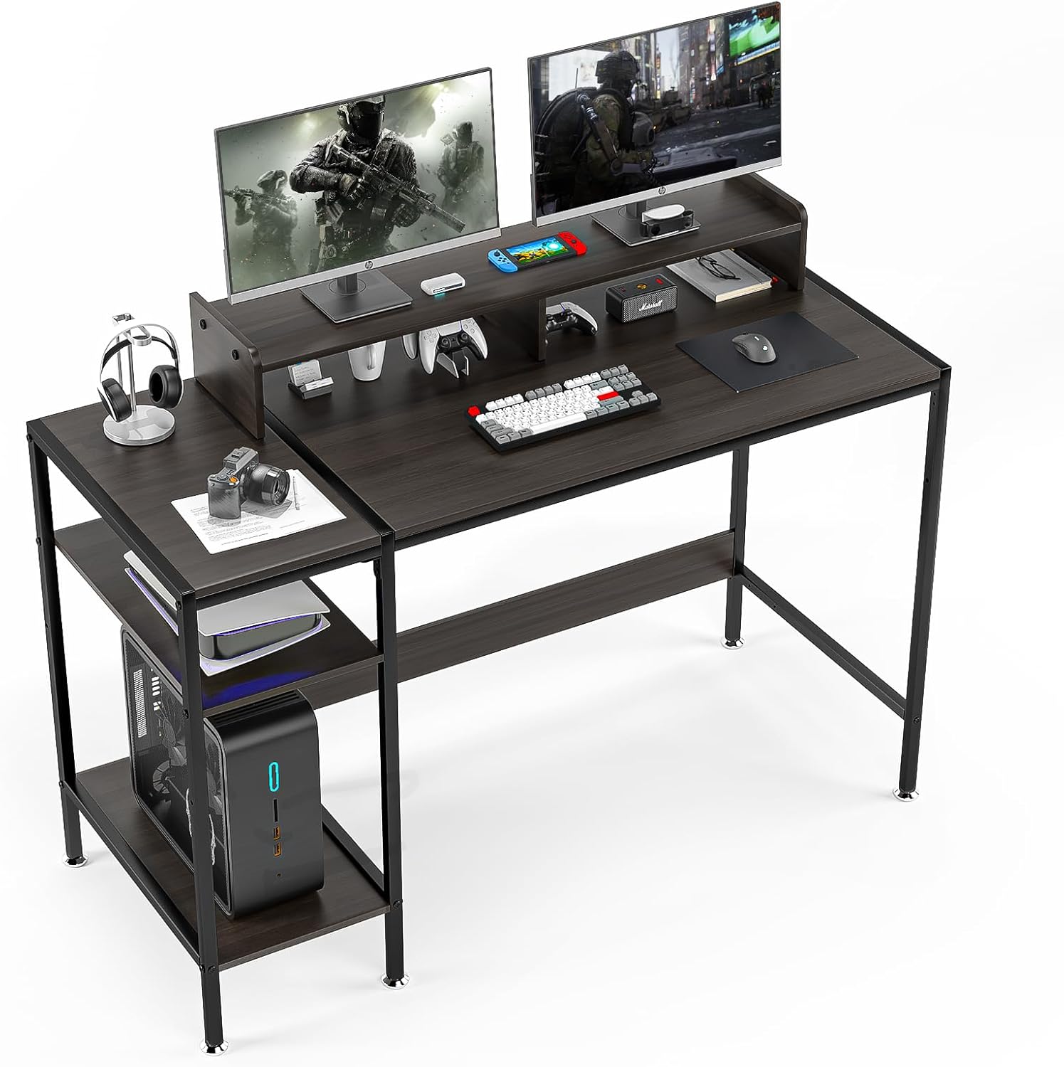 Amazon.com: Gaming Desk/Computer Desk，Home Office Desk with Monitor ...