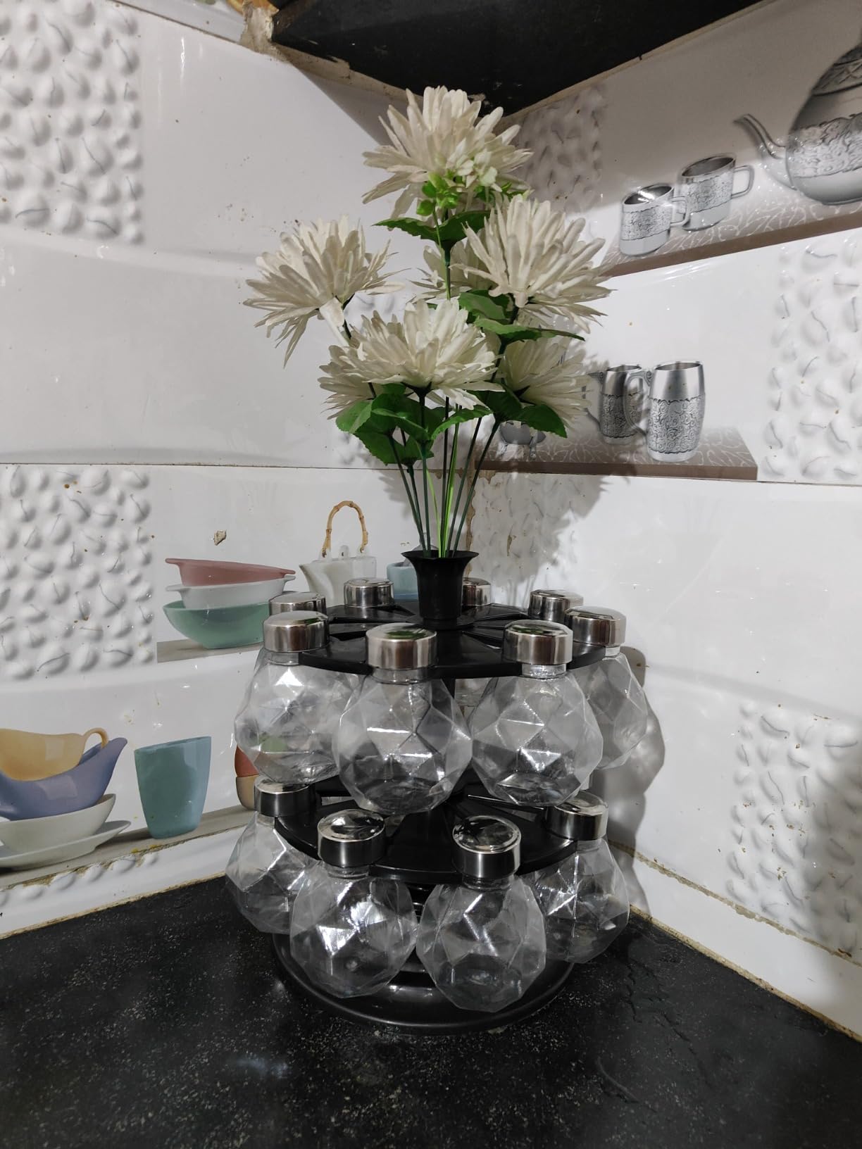 Buy ETWOR Multipurpose Plastic Big Revolving Spice Rack 16 in 1 ...