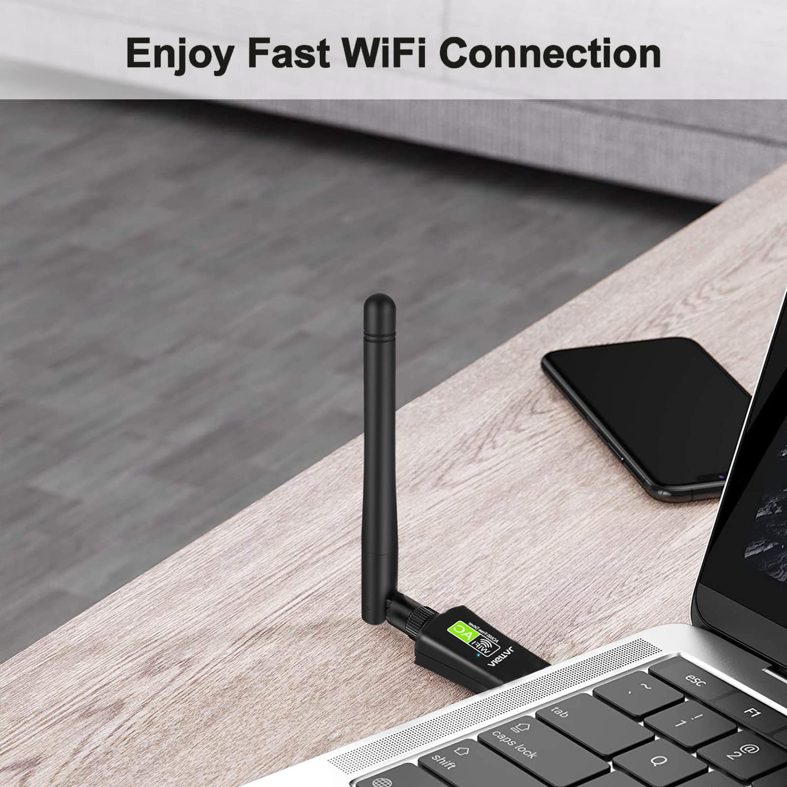 Bluetooth Adapter 600Mbps USB WiFi Adapter - Dual Band 2.4GHz/5GHz ...