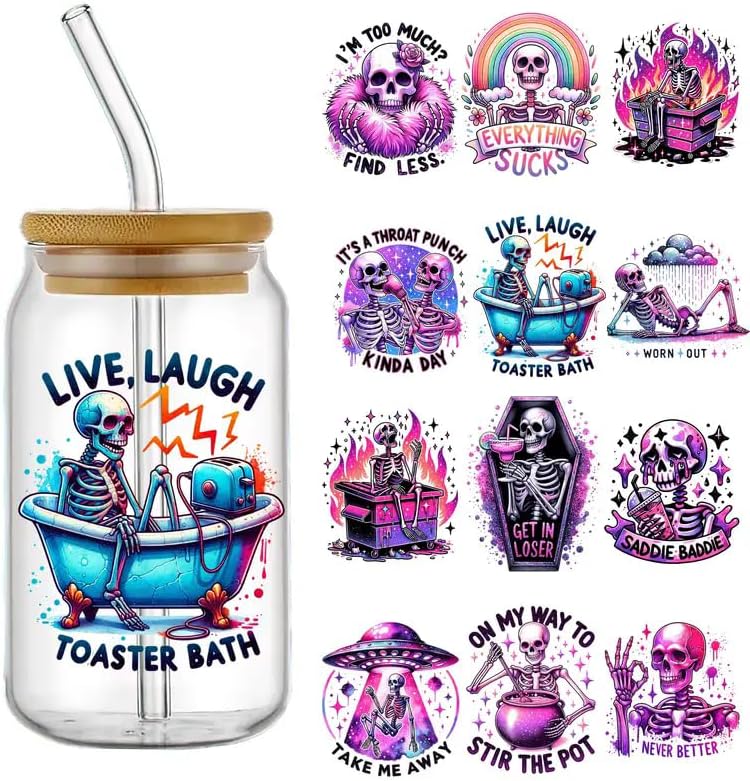 Amazon.com: 4pcs Summer Beach Themed UV DTF Cup Wraps Winter UV DTF ...