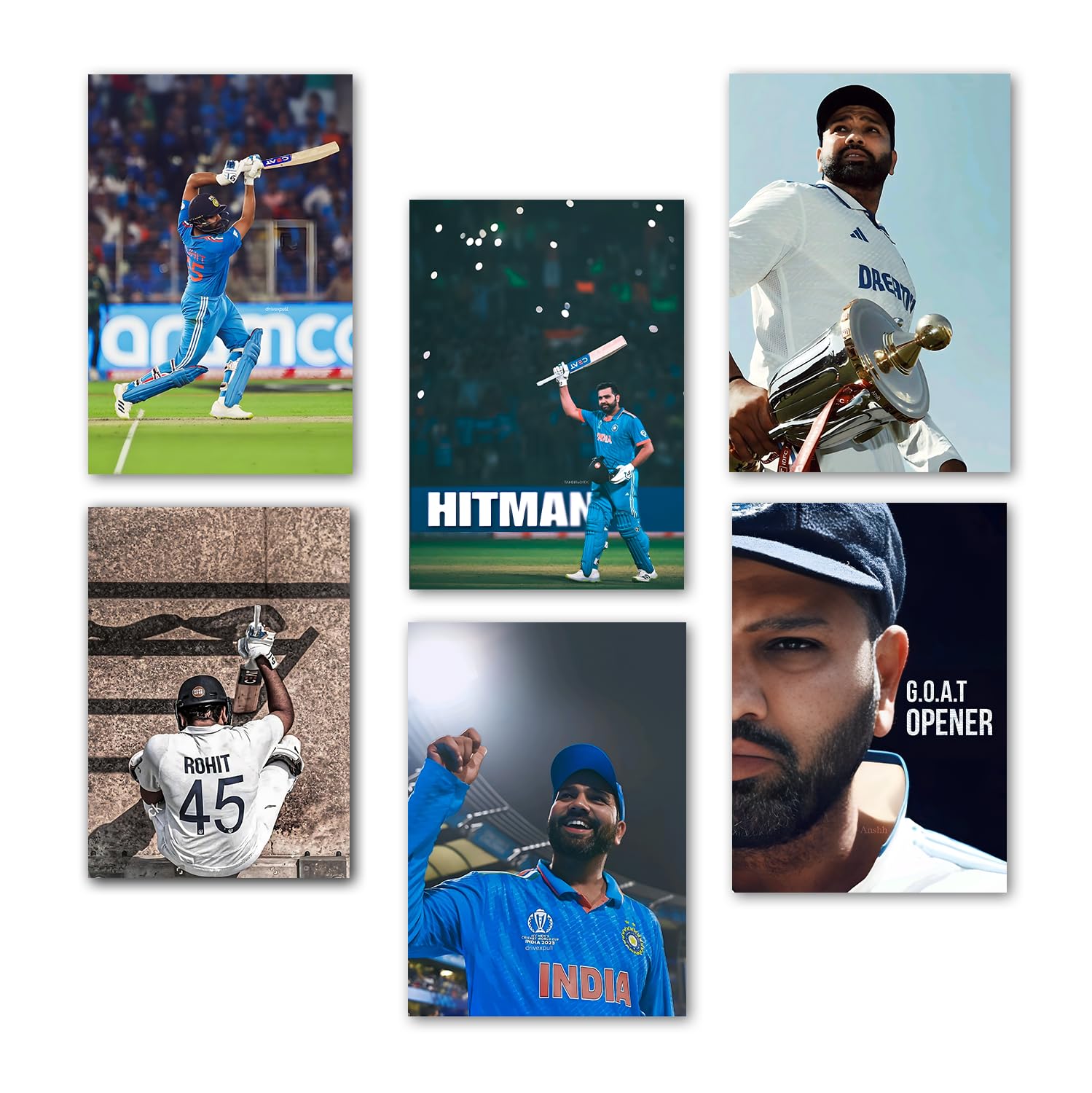 Wallgasm Rohit Sharma Set Of 6 8x12 Inch A4 Size | Desertcart Thailand