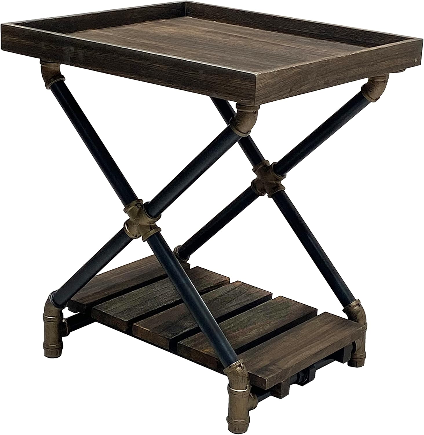 Amazon.com: THRONKENGER Rustic End Table,Industrial Style Side Table ...