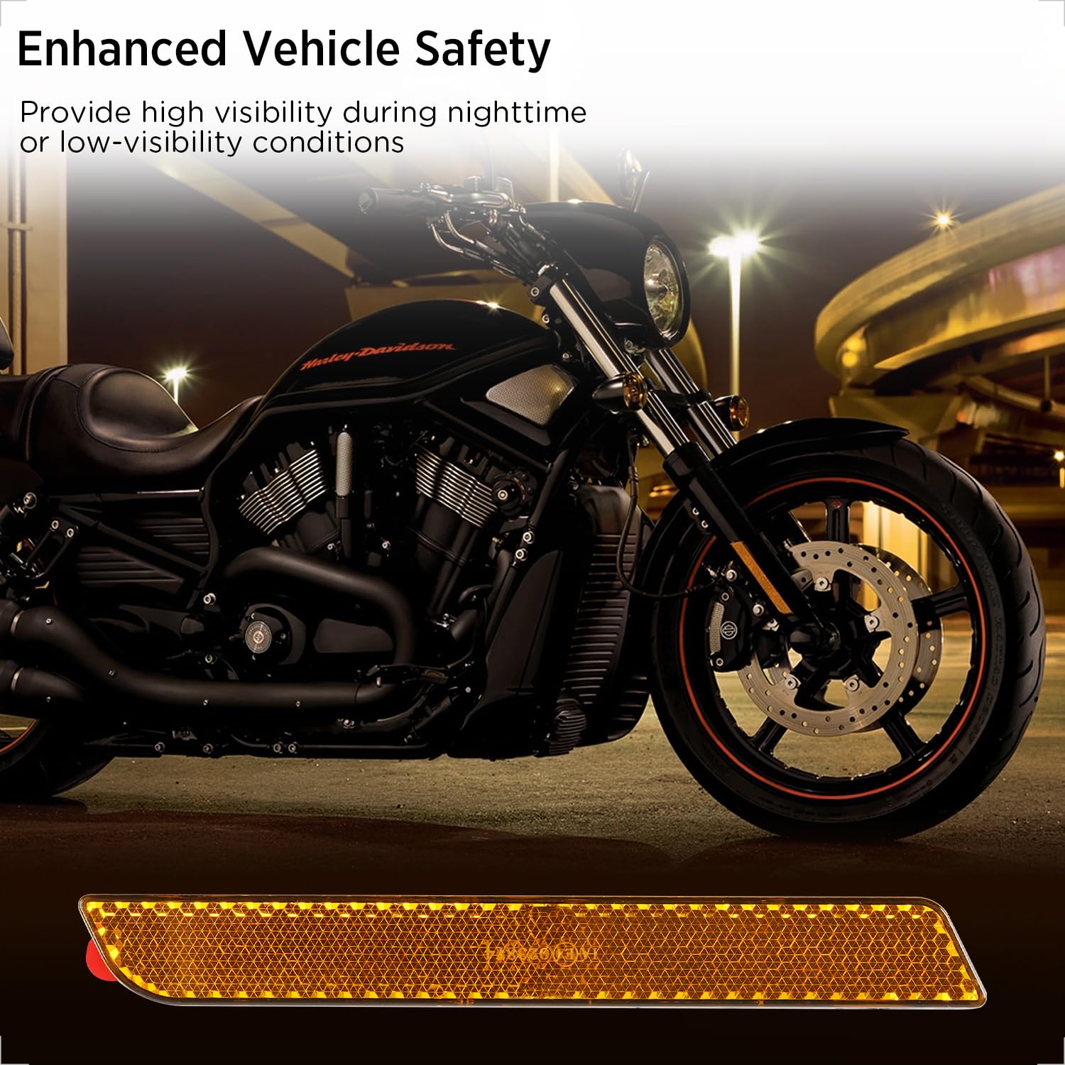 Snapklik.com : Evermotor Stick-On Amber Yellow Reflector 5.66 Inch For ...