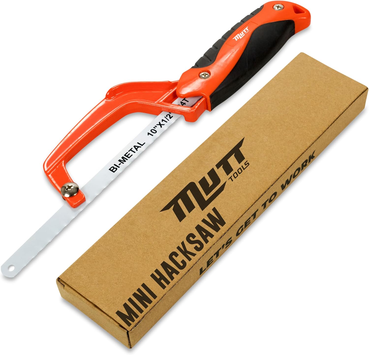 Mutt Tools Mini Hacksaw for Metal with 10-inch Bi-Metal Blade for ...