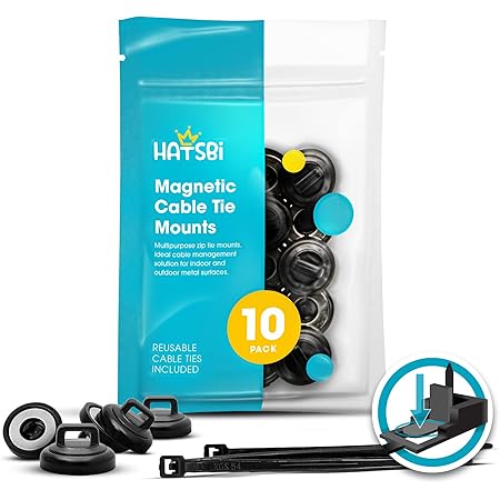 Amazon.com: HATSBI. Multipurpose Magnetic Cable Zip Tie Mounts ...