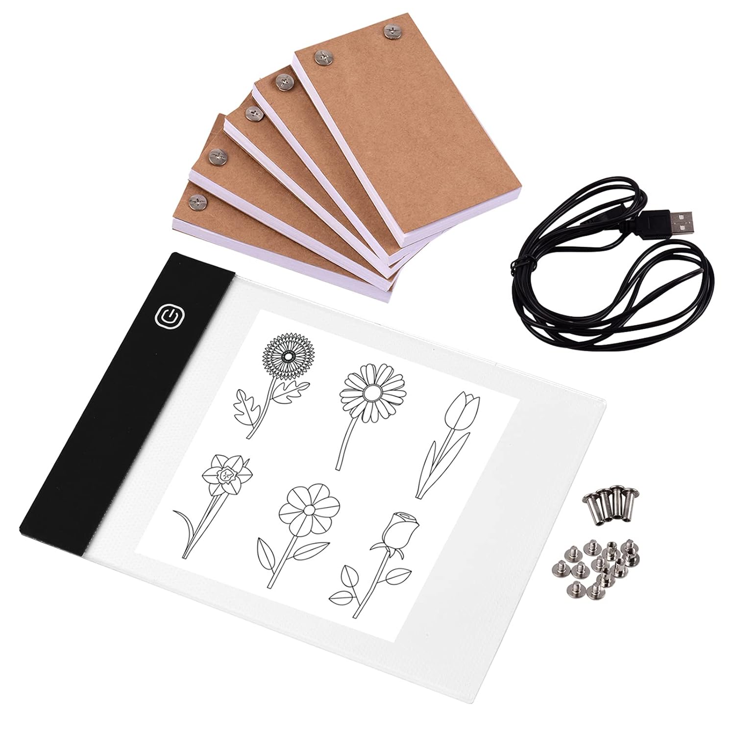 HUIOP Portable Flip Book Kit with Light Pad Tablet LED Light Box 3 ...