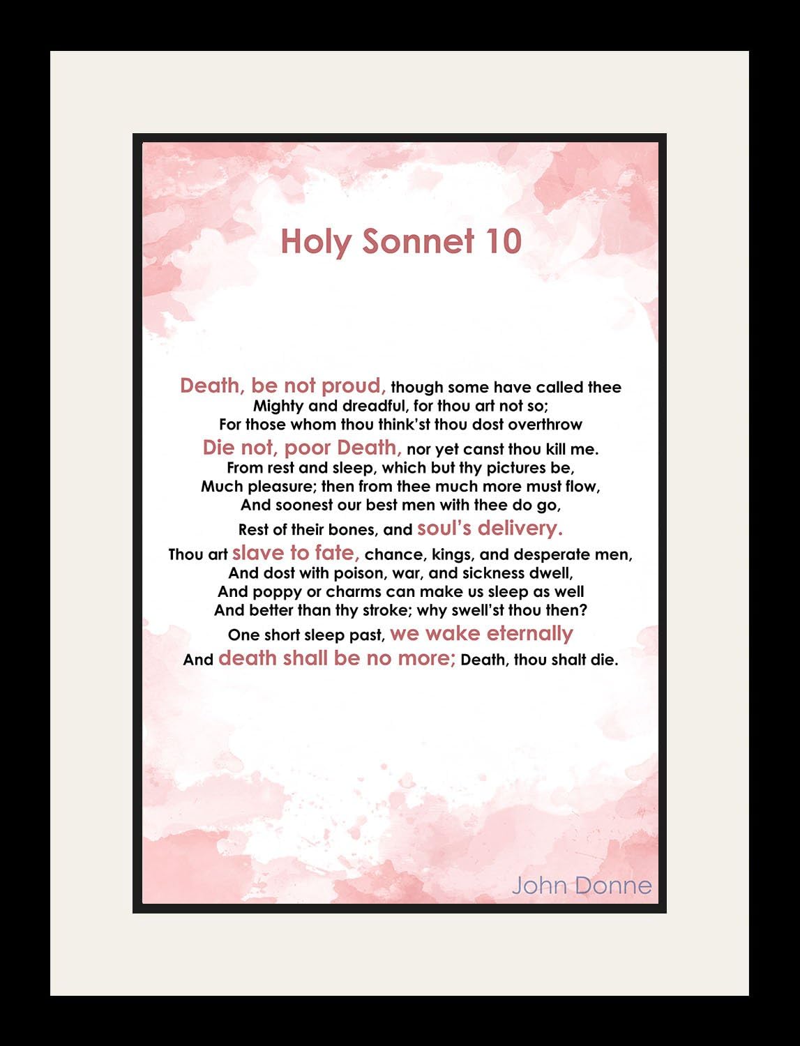 Amazon.com: wesellphotos John Donne Poem “Holy Sonnet 10 ...