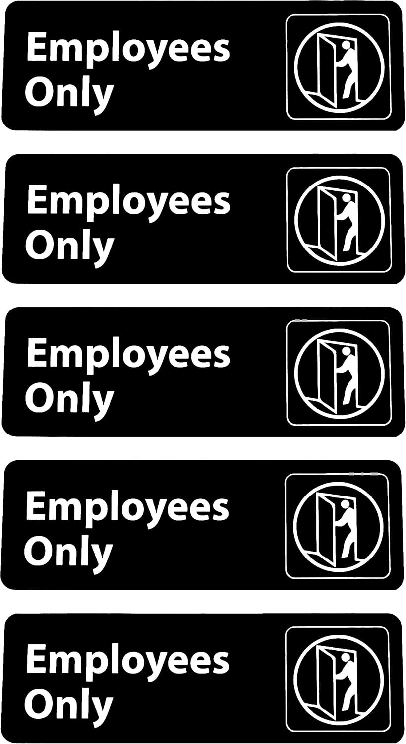 Amazon.com : Kraken Sign Co. - Employees Only Sign With Adhesive - 9" x ...