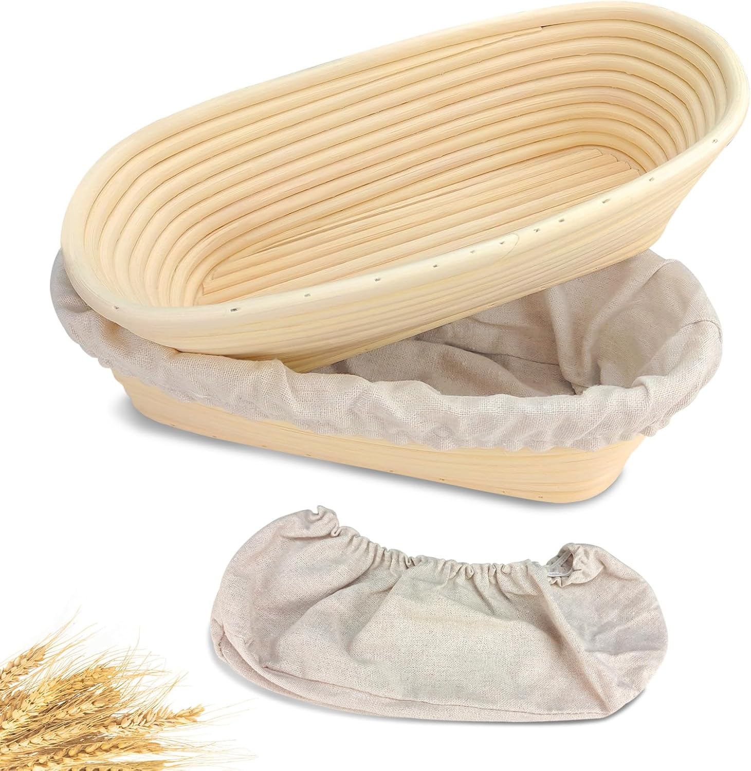 Amazon.com: 10 Inch Oval Banneton Bread Proofing Baskets, SnailDigit ...