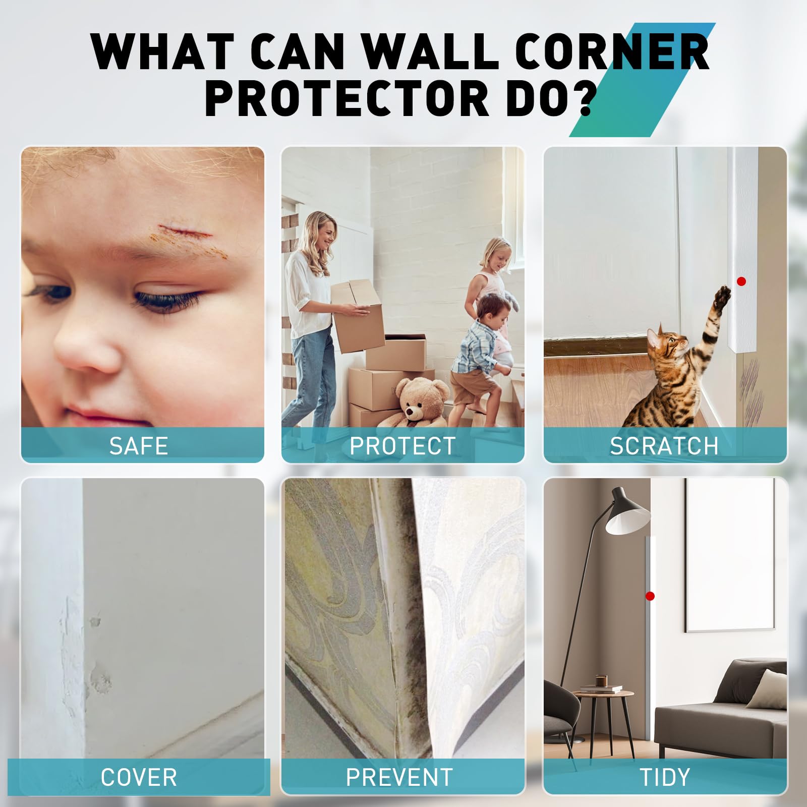 Snapklik.com : Wall Corner Protector, 2 PCS 35 Inch Wall Corner Guard ...