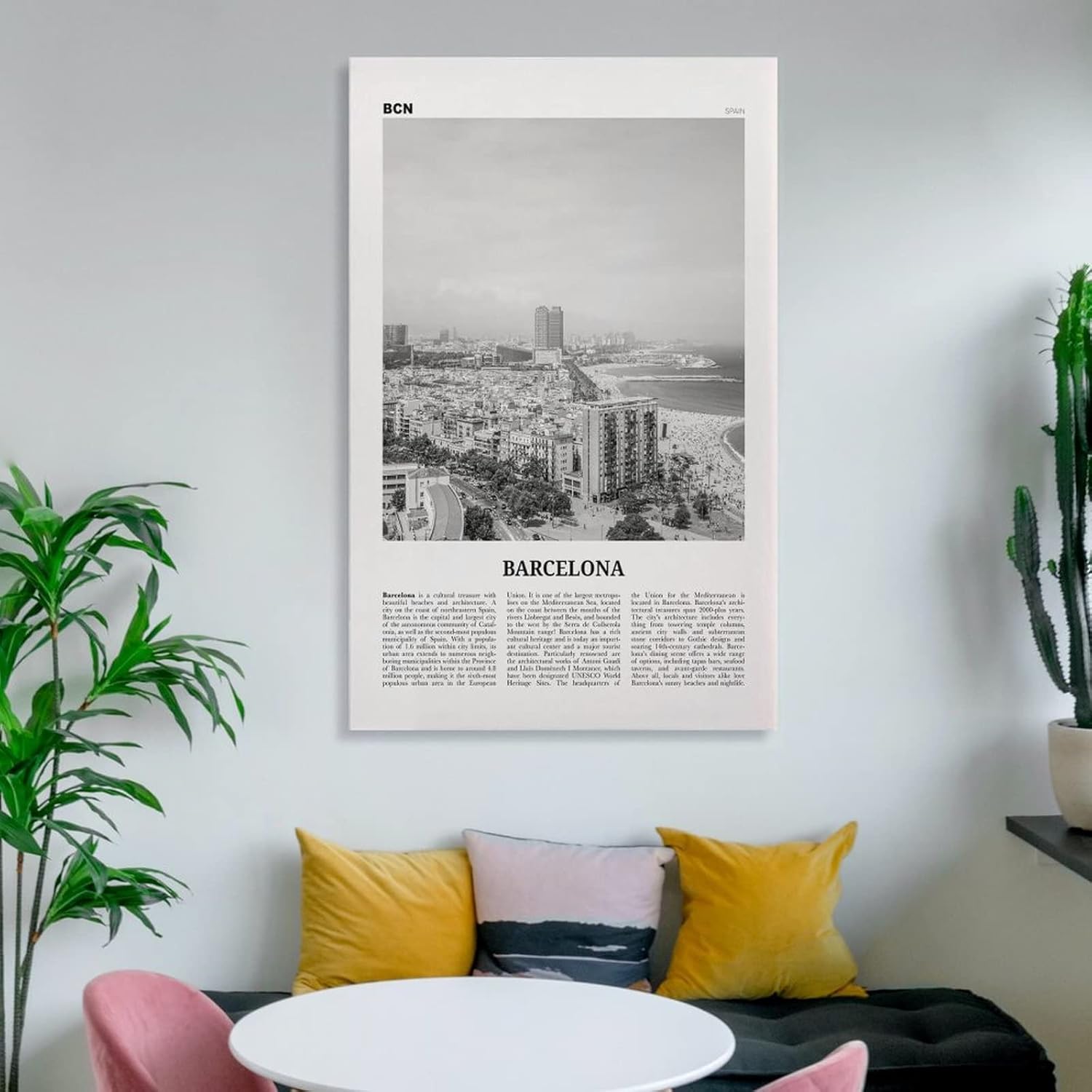Barcelona Print Black And White Beach, Barcelona Wall Art, Barcelona ...