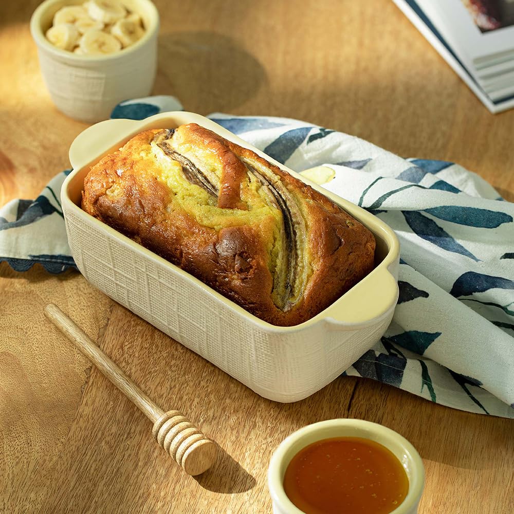 Ellementry Butter Up Ceramic Loaf Pan - 1000 ml, Nonstick Bread Mould ...
