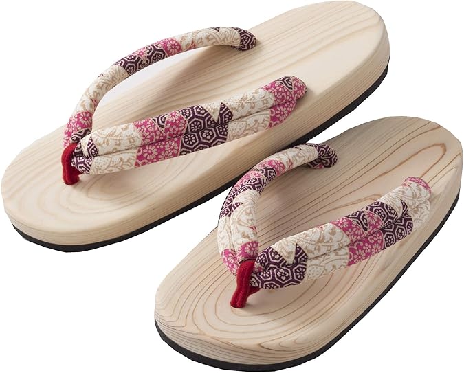 Amazon | [Eclea] 創業65年続く老舗が手掛けた高級檜サンダル【小紋】サンダル 草履 下駄 はきもの 履物 檜 ひのき 天然木 木製 サラサラ 履き心地が良い おしゃれ かっこ ...