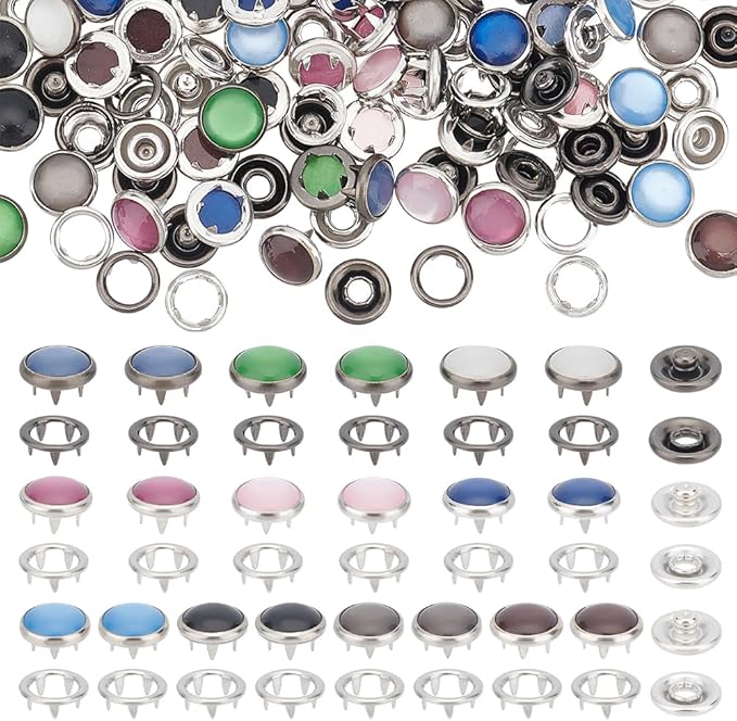 Amazon.com: NBEADS 50 Sets 10 Colors Brass Snap Buttons, 10mm MINI ...