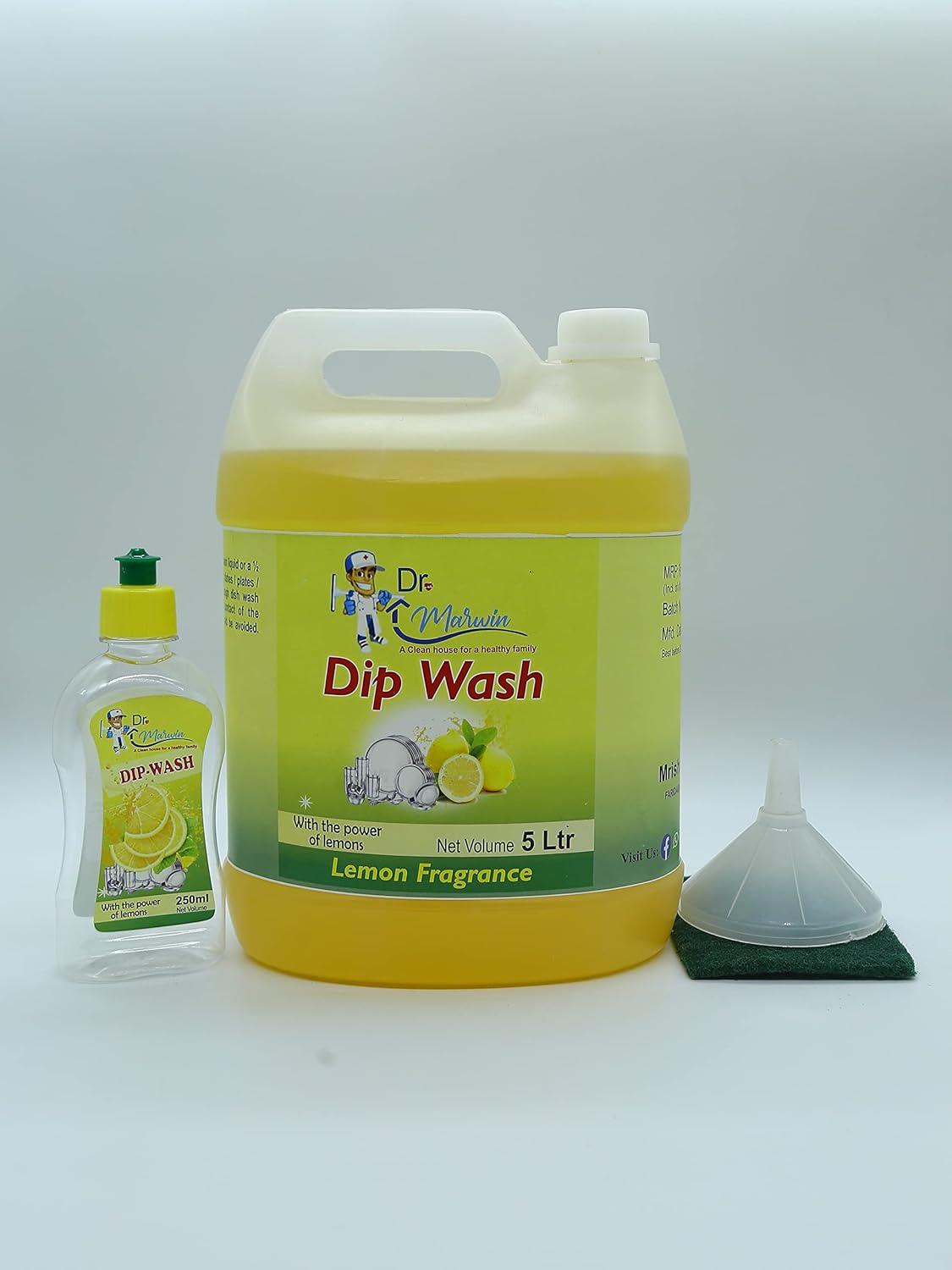 Dr. Marwin 5 ltr liquid Dishwash with lemon fragrance leaves no residue ...
