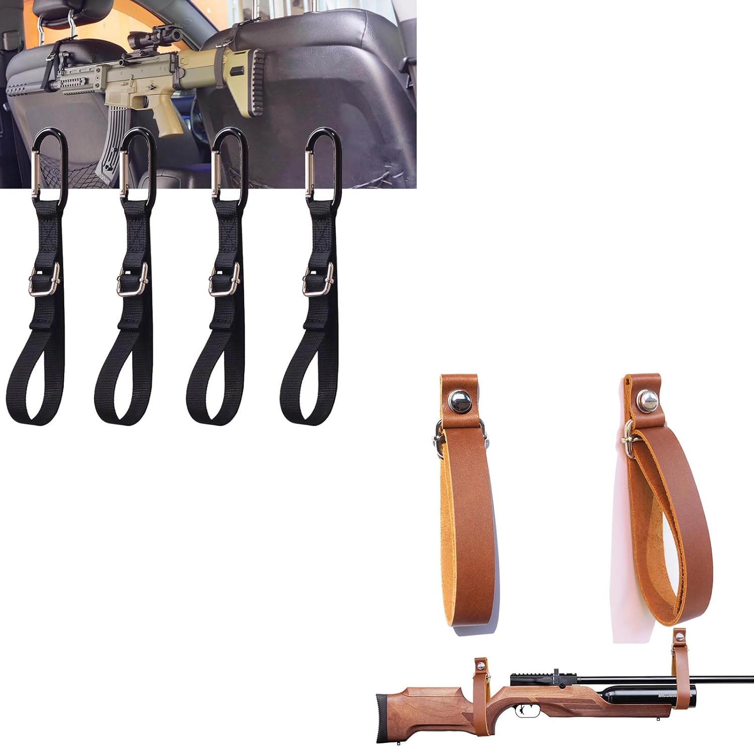 Amazon.com: GuRK Creative Truck Gun Rack and Adjustable Leather Gun ...