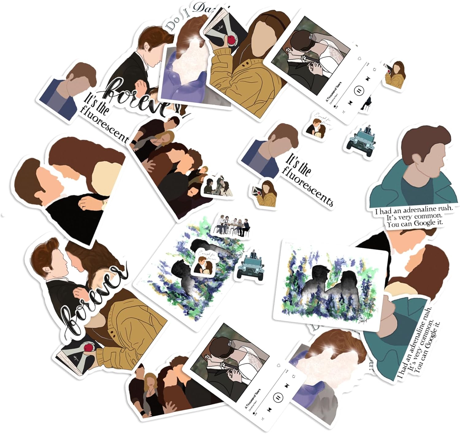 Amazon.com: Stickers Pack 20 Pcs Twilight Aesthetic Saga Bumper ...