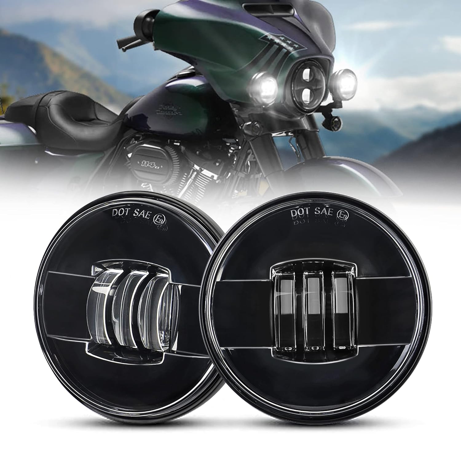 Akmties Motorcycle passing lights Led fog light 4.5 inch Auxiliary ...