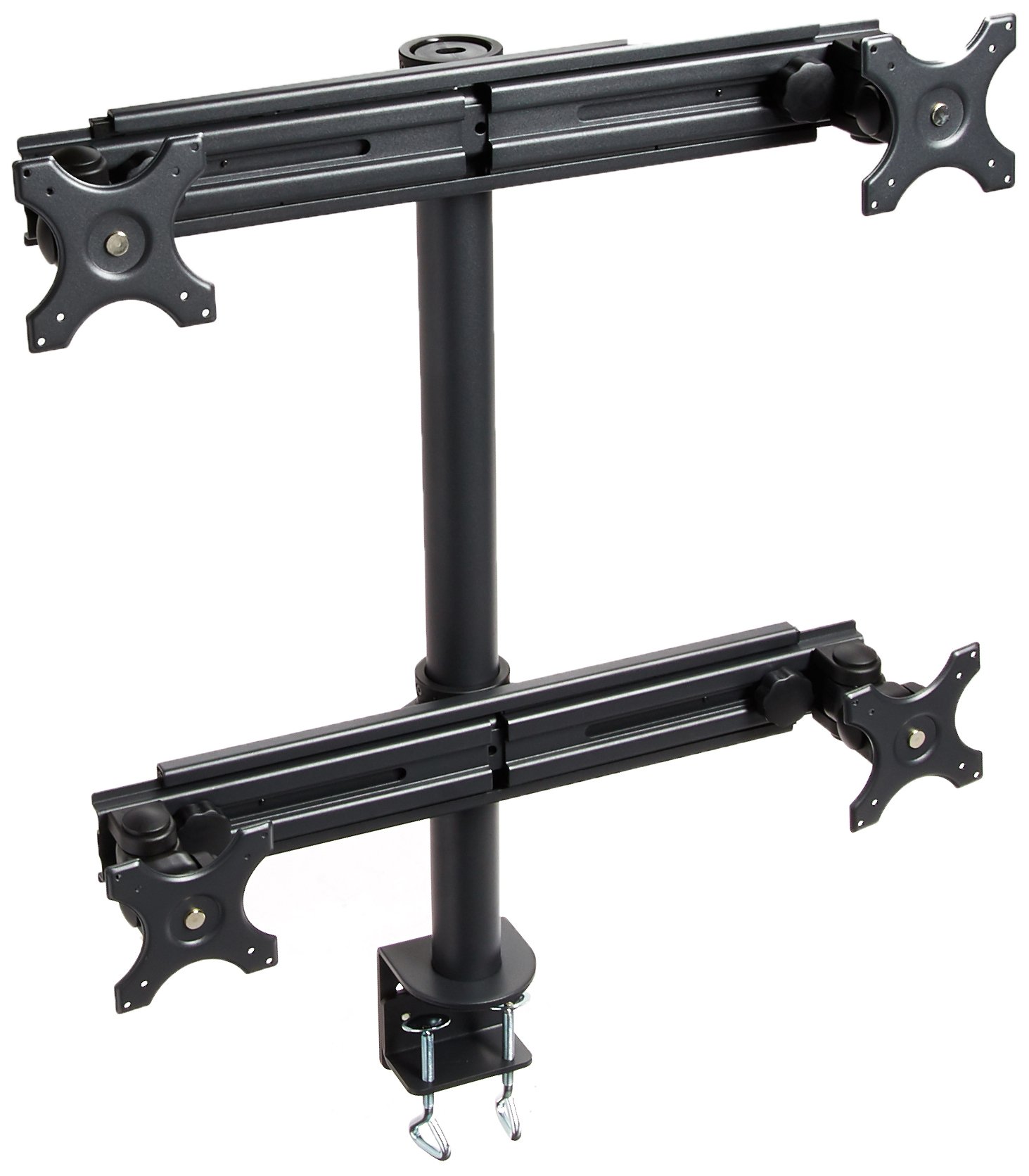 Quad Up to 27-Inch Screens Monitor Mount Stand Clamp Style, Black (LCD ...