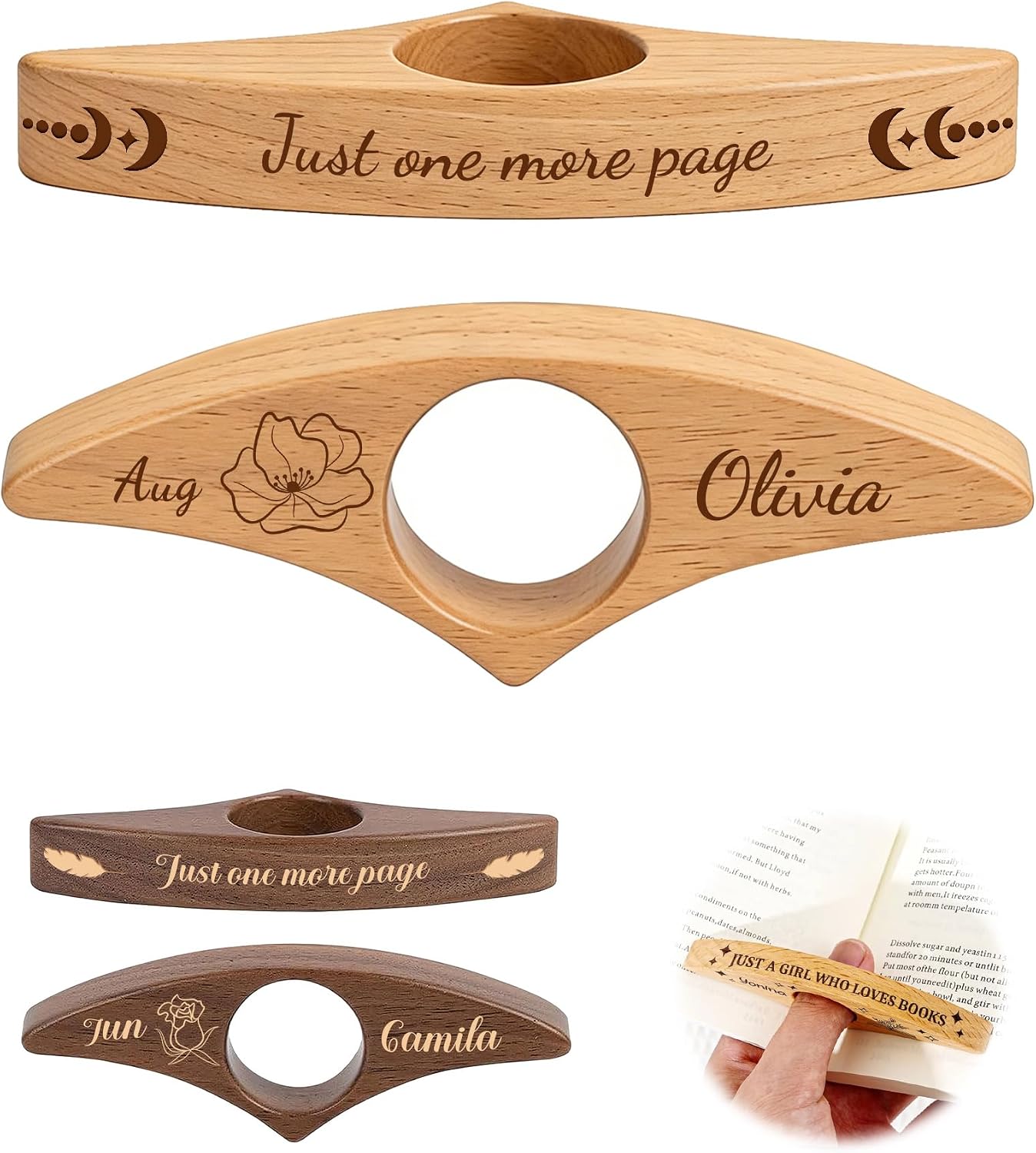 Amazon.com : Custom Book Page Holder, Personalized Thumb Book Page ...