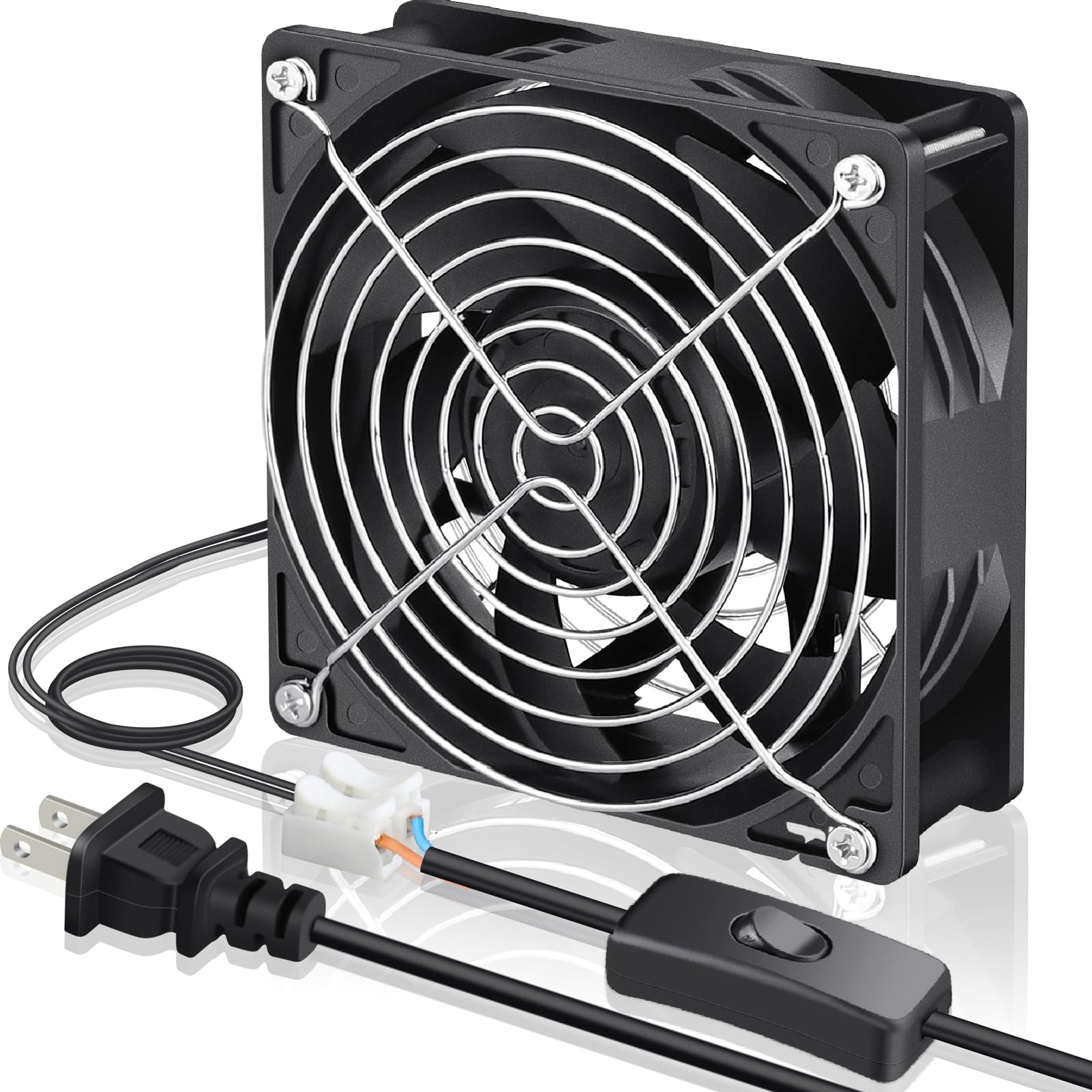 Amazon.com: GDSTIME EC Cooling Fan, 120mm Fan, 120mm 38mm AC 110V 115V ...