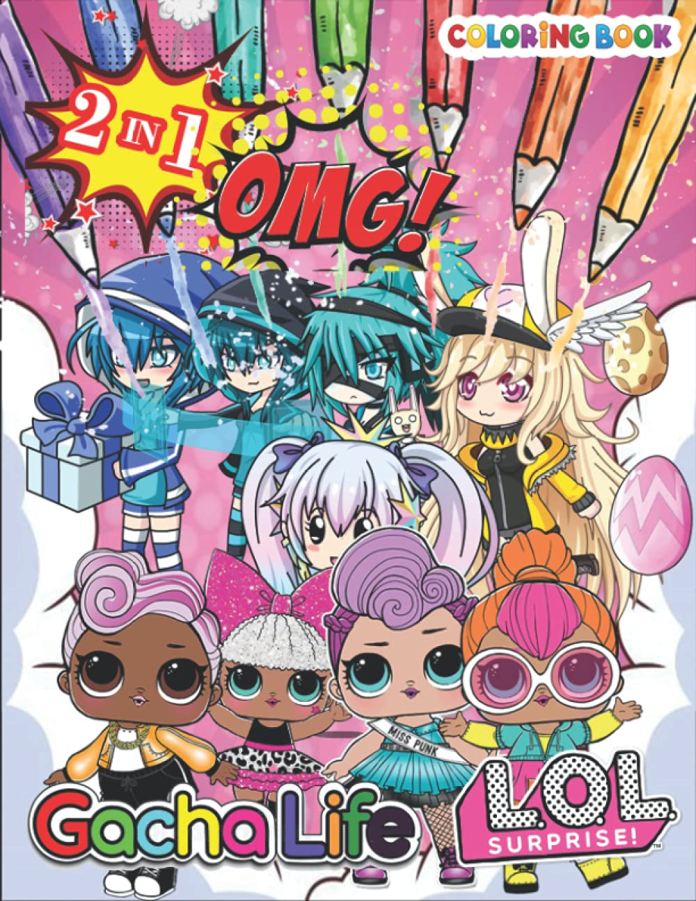 Buy 2 IN 1 Gacha Life LOL OMG Coloring Book: +50 Great Coloring Pages ...