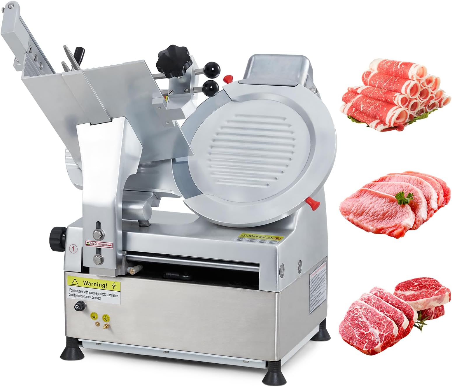 Amazon.com: Commercial Meat Slicer 12 Inch Blade, 1/2 HP Heavy Duty ...