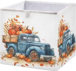 Amazon.com - senya Large Storage Bins Autumn Truck Pumpkins Leaves ...