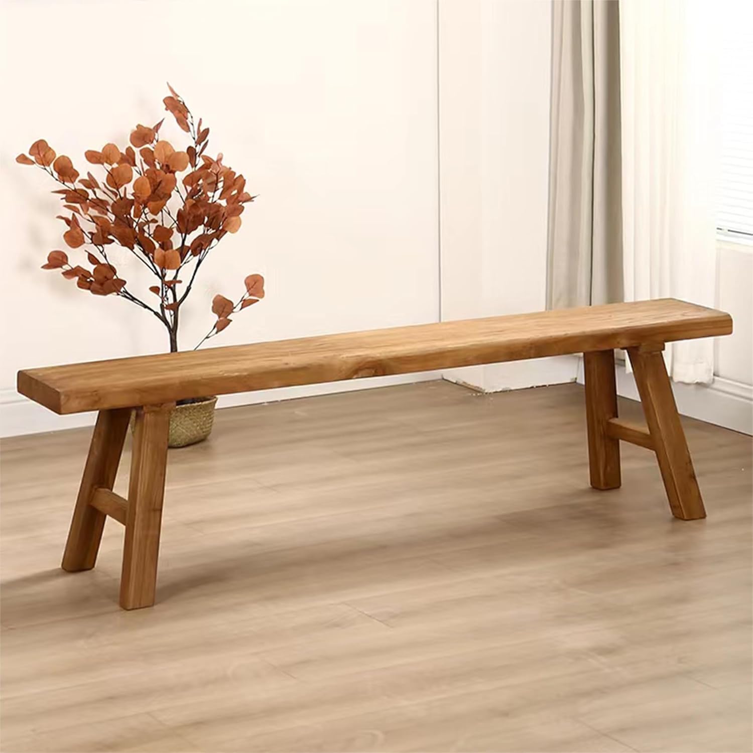 Amazon.com: Farmhouse Wood Bench Indoor,Vintage Noodle Bench,Narrow Bench for Entryway Slim ...