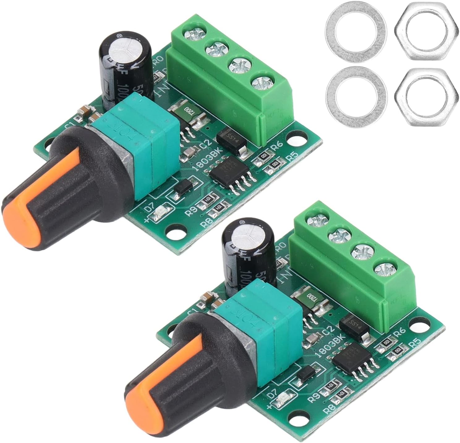 2Pcs Motor Speed Controller with Speed Control Knob Washer and Nut ...