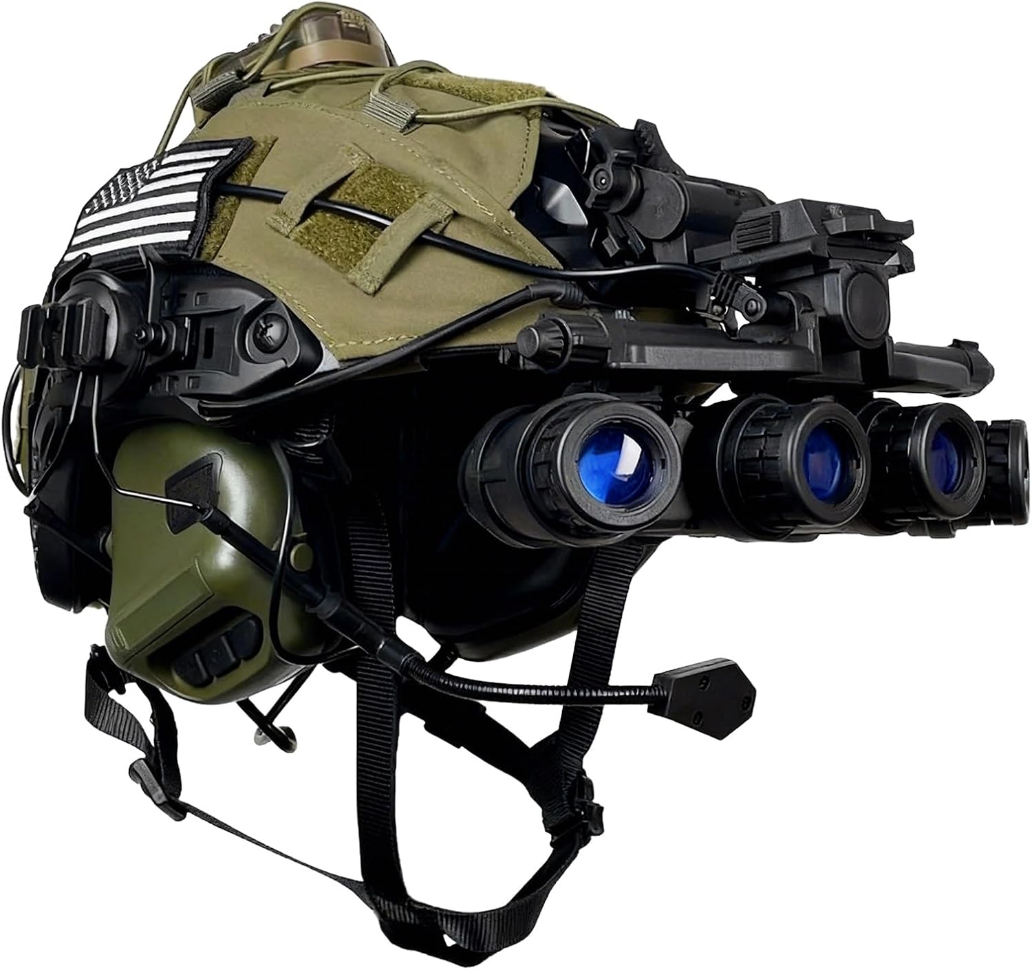Amazon.com: Tactical Helmet with Headset, Adjustable Helmet with Helmet ...