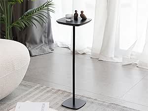 Amazon.com: Small Pedestal Drink Table, Wooden Top Side Tables Martini ...