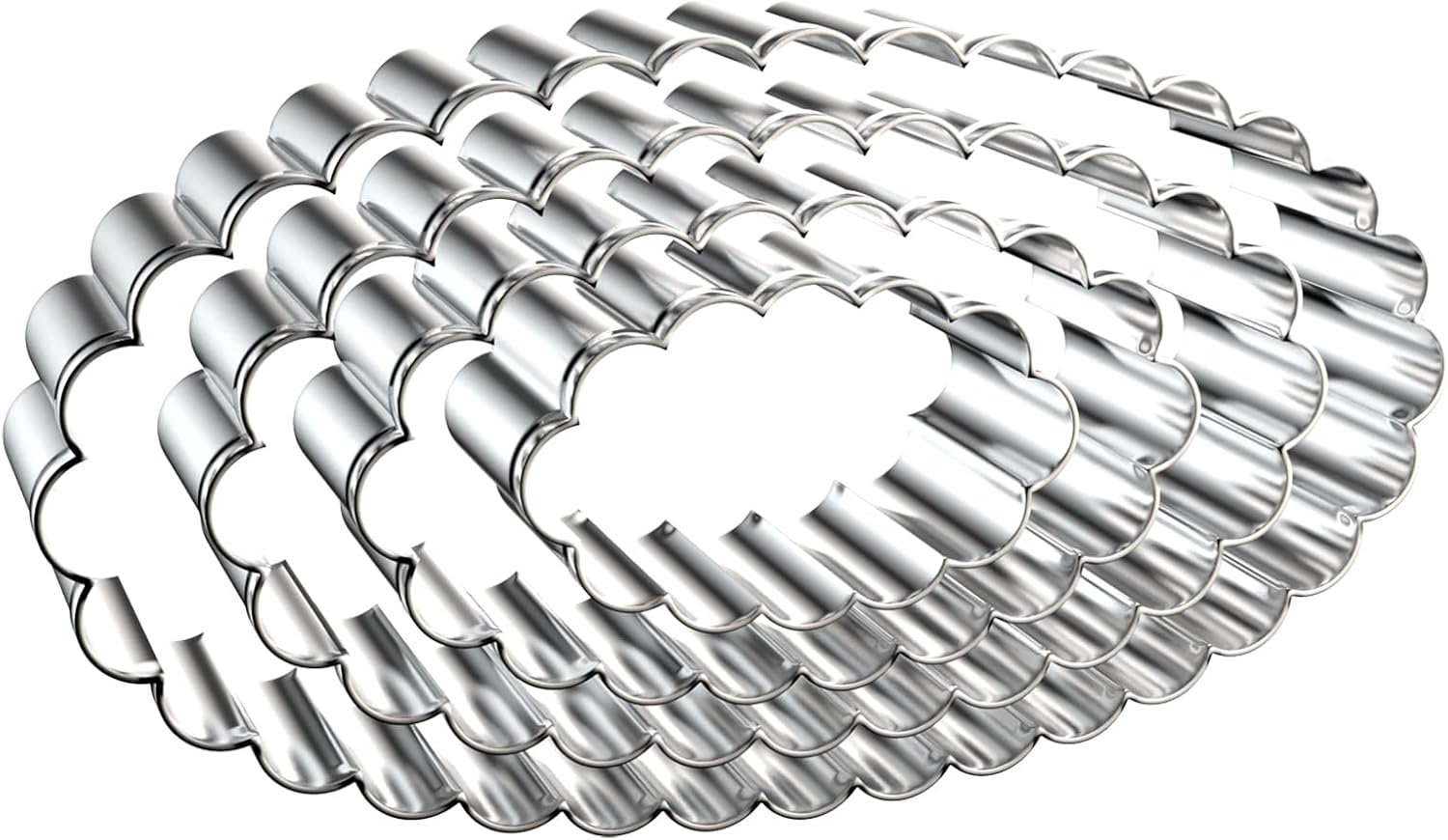 Amazon.com: Scalloped Edge Oval Cookie Cutter Set Large - 5 Inch, 4 ...