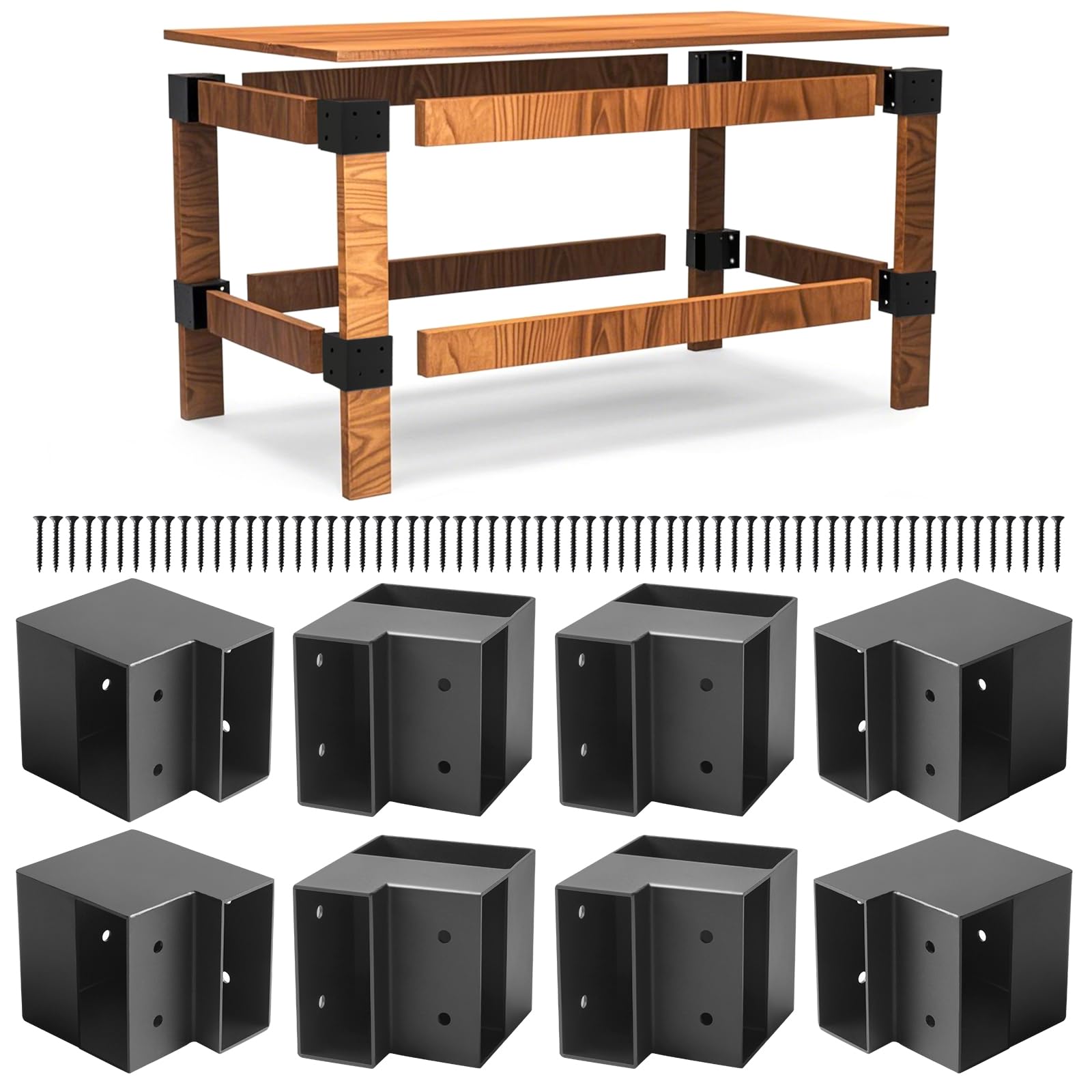 Snapklik.com : Workbench Bracket 8pcs,2mm Steel 3-Way Right Angle ...