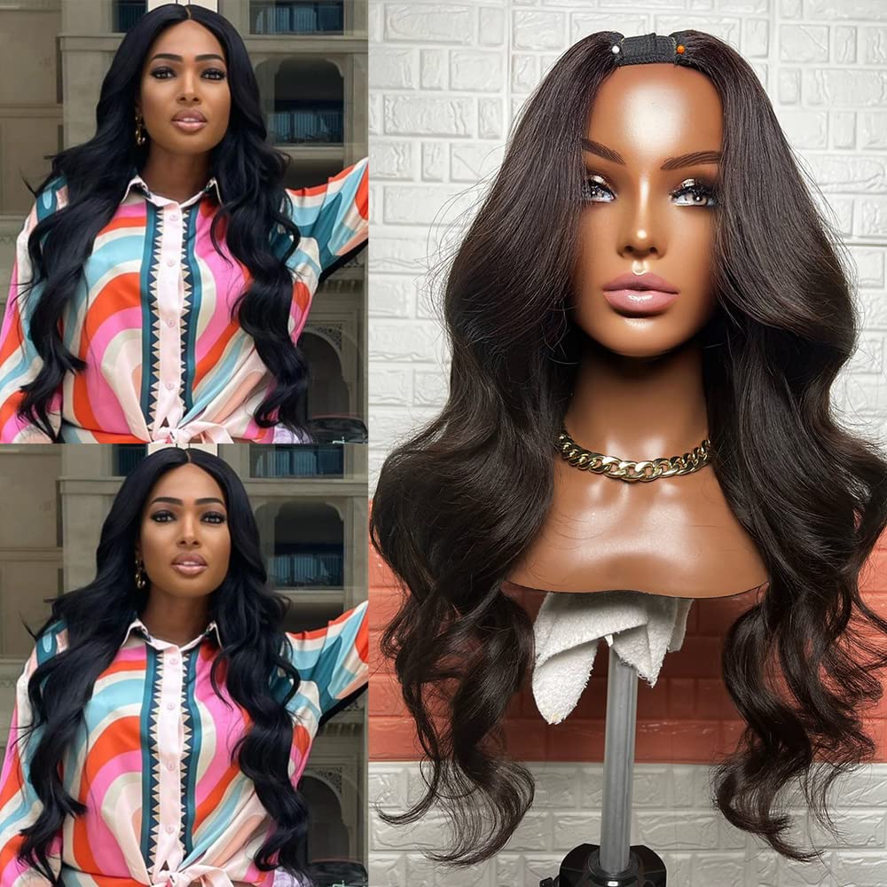 Amazon.com : RHEANNA V Part Wig Human Hair Body Wave 180 Density No ...