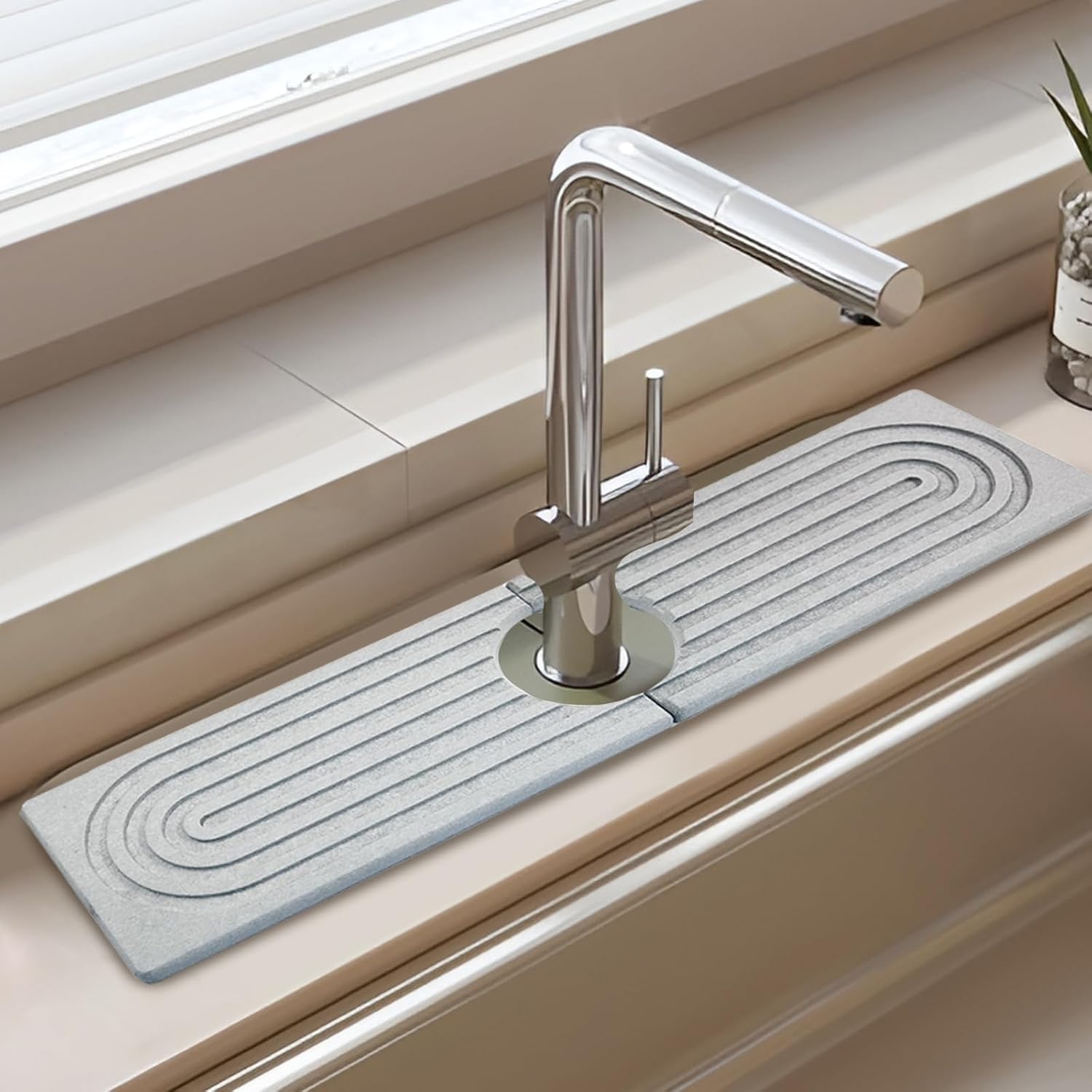 Amazon.com: Jiozermi Diatomite Faucet Mat for Kitchen Sink, Diatomite ...