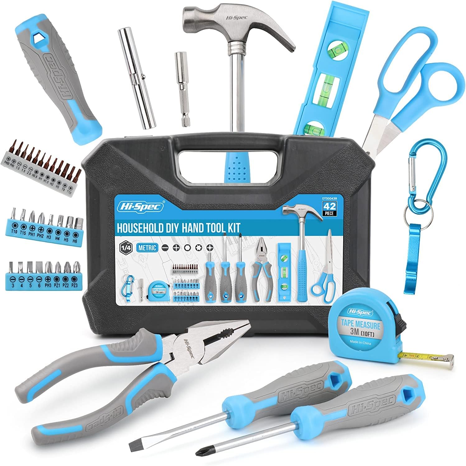 Hi-Spec Boîte à Outils Complète Bleue 42 Pièces - Kit d'Outils Complets ...