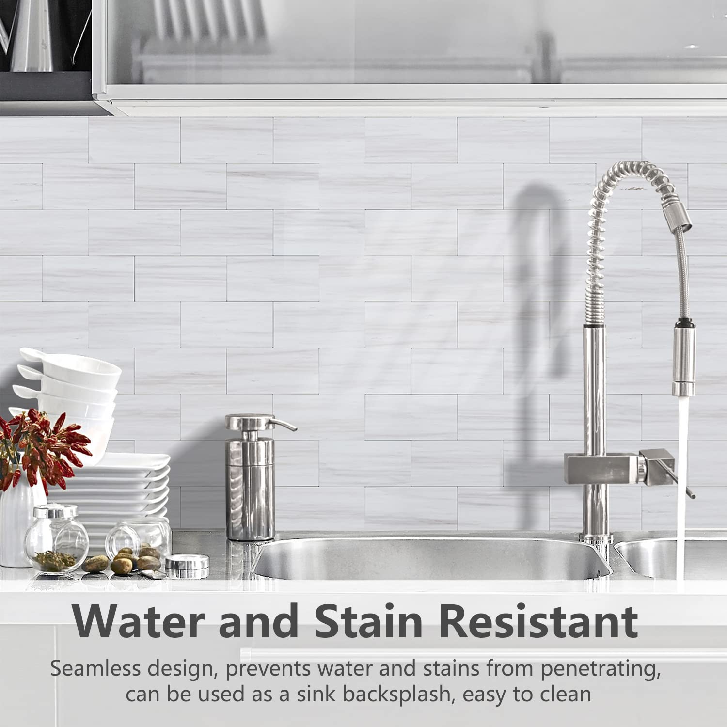 Snapklik.com : STICKGOO 100-Pieces Peel And Stick Backsplash