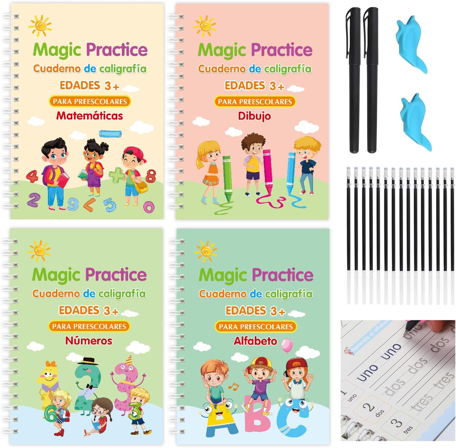Libros Mágicos de Escritura a Mano para Niños Libro de Caligrafia en ...