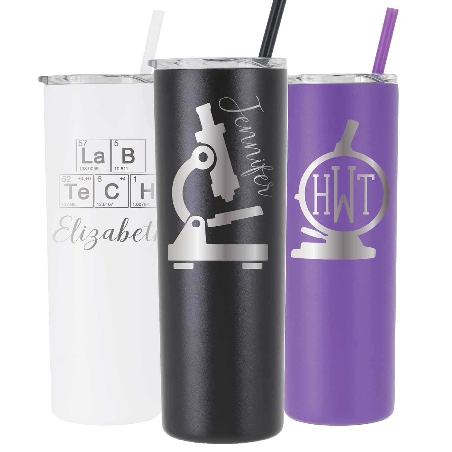 Amazon.com: Lab Tech Personalized Laser Engraved 20 oz Skinny Tumbler ...
