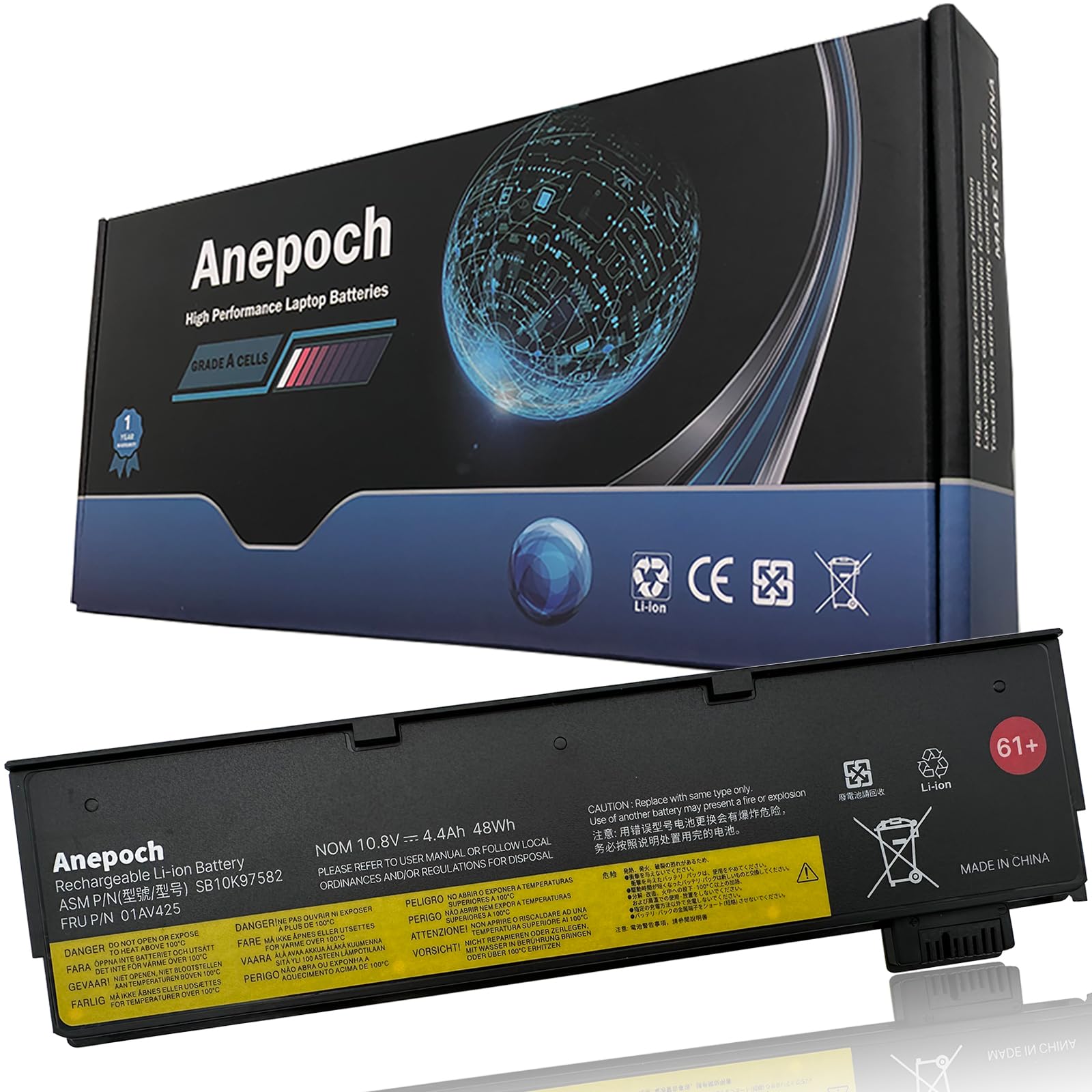 Amazon.com: Anepoch 01AV425 61+ Laptop Battery Replacement for Lenovo ...