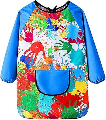 Amazon.com: Children's Art Smock Long Sleeve Art Aprons Girls Boys ...