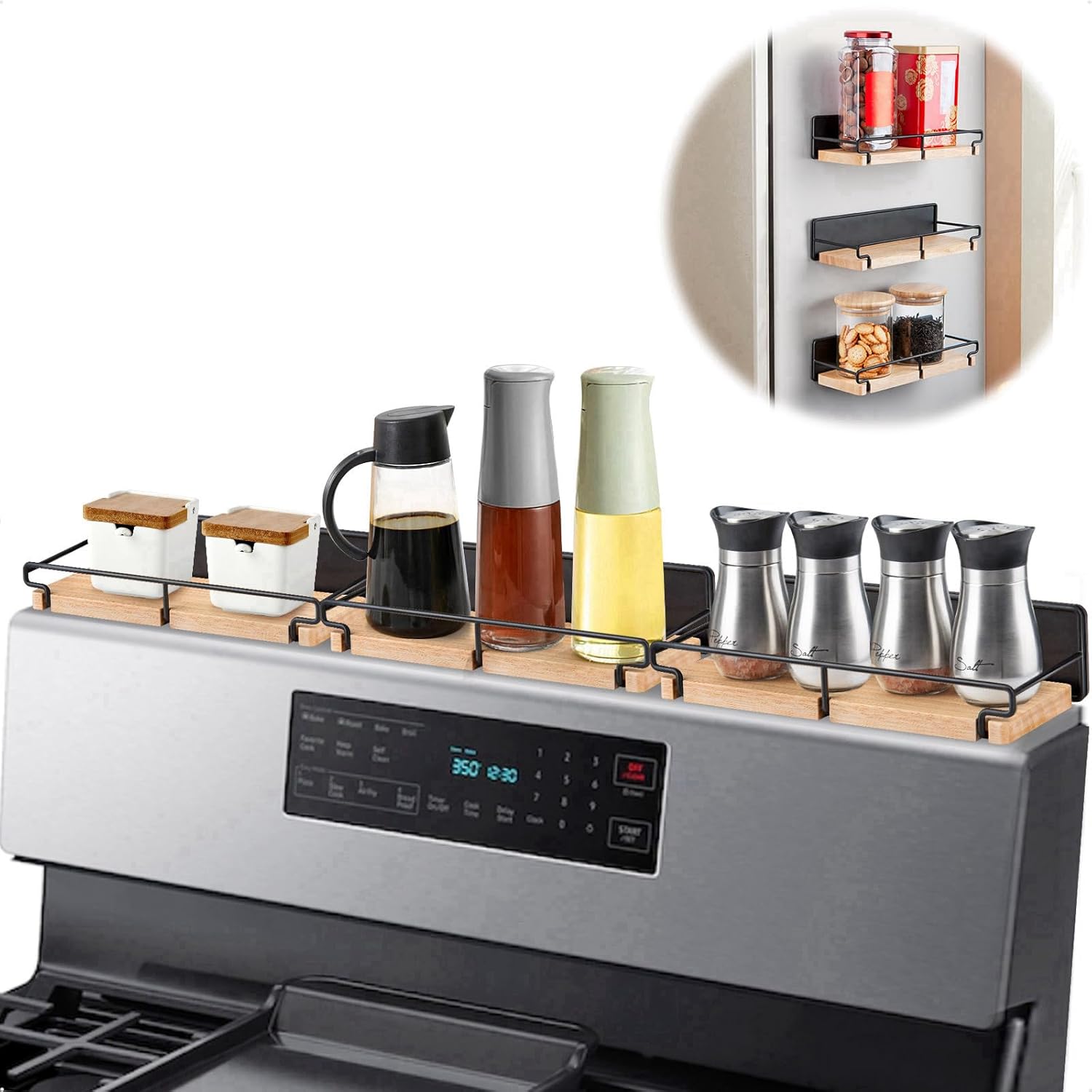 Amazon.com: SAUNNIHEN Stove Top Shelf 4 Pcs, Adjustable 10-40 Inches ...