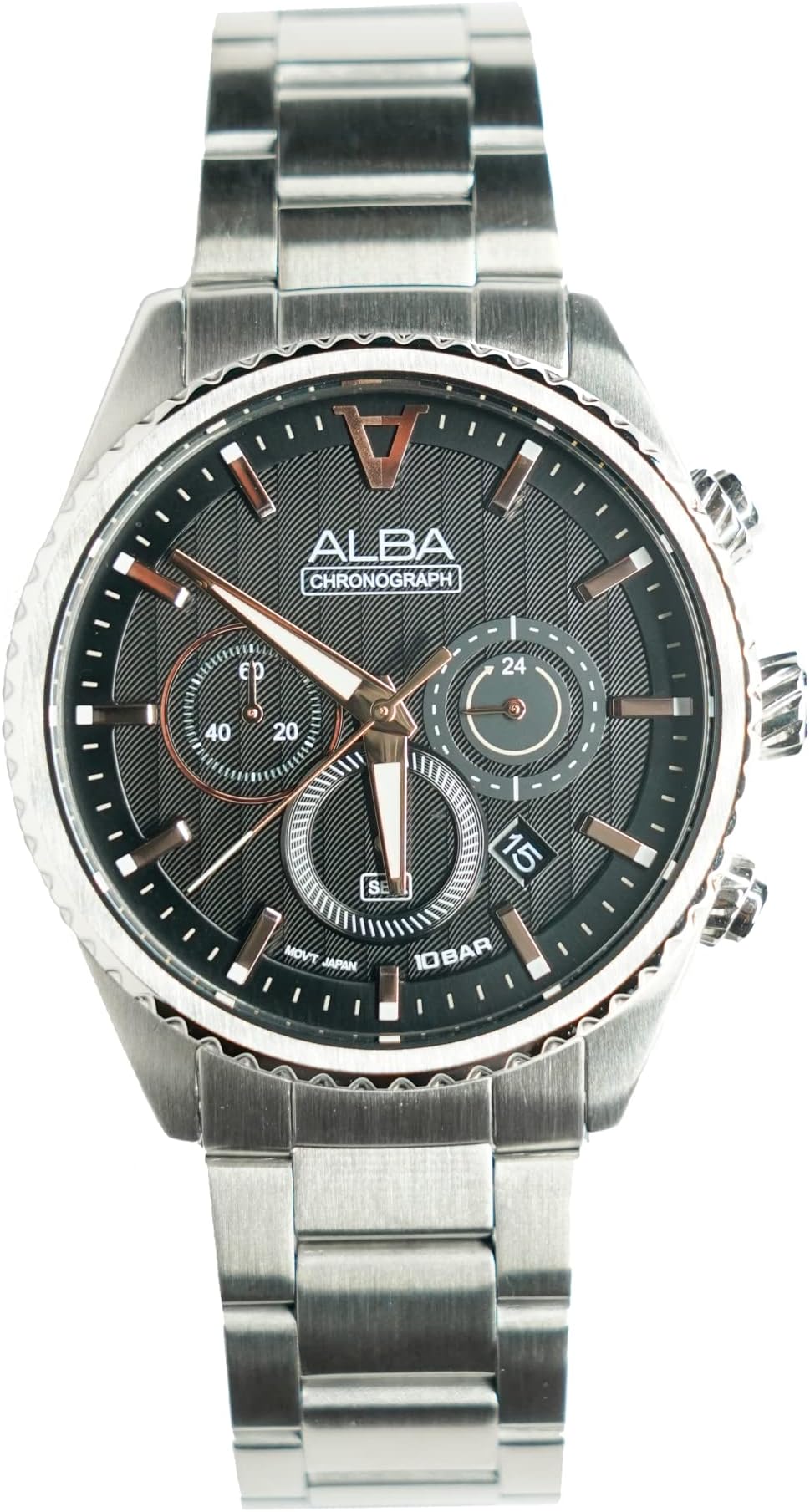 Buy Alba Stainless Steel Men Analog Wristwatch At3H89X1, White Dial ...