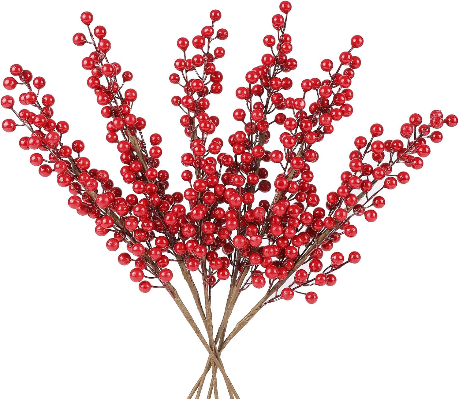 Amazon.com: U'Artlines 6Pcs Artificial Red Berry Stems 20Inch Christmas ...