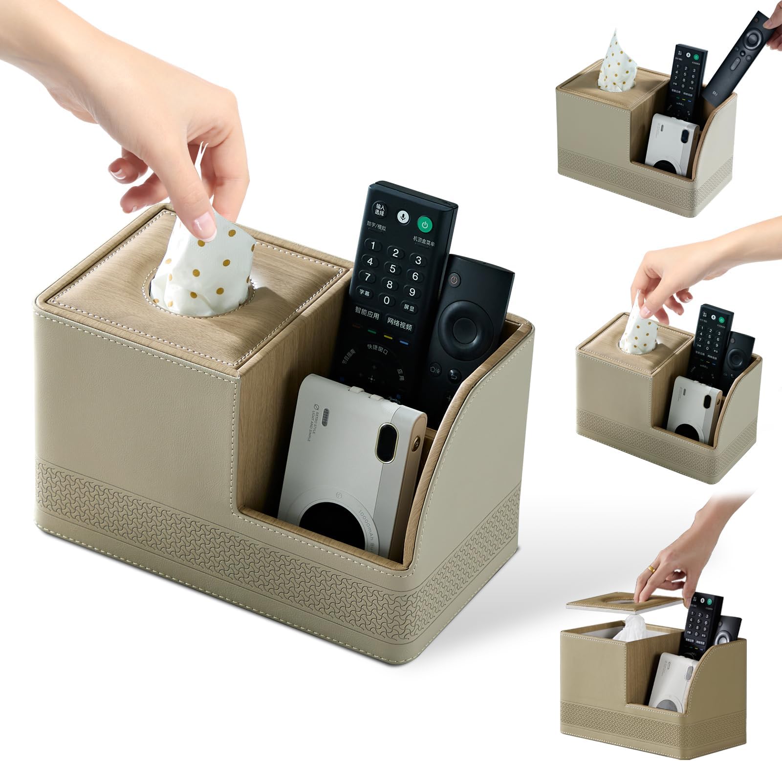 Amazon.com: Sumnacon Tissue Box Cover-Square Woven Tissue Box Organizer ...