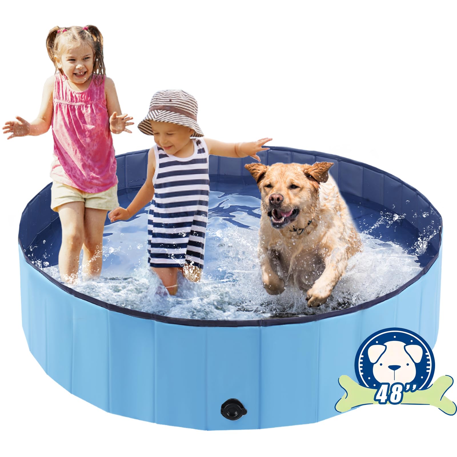 Amazon.com: Foldable Dog Bath Swimming Pool Plastic Kiddie Pool ...