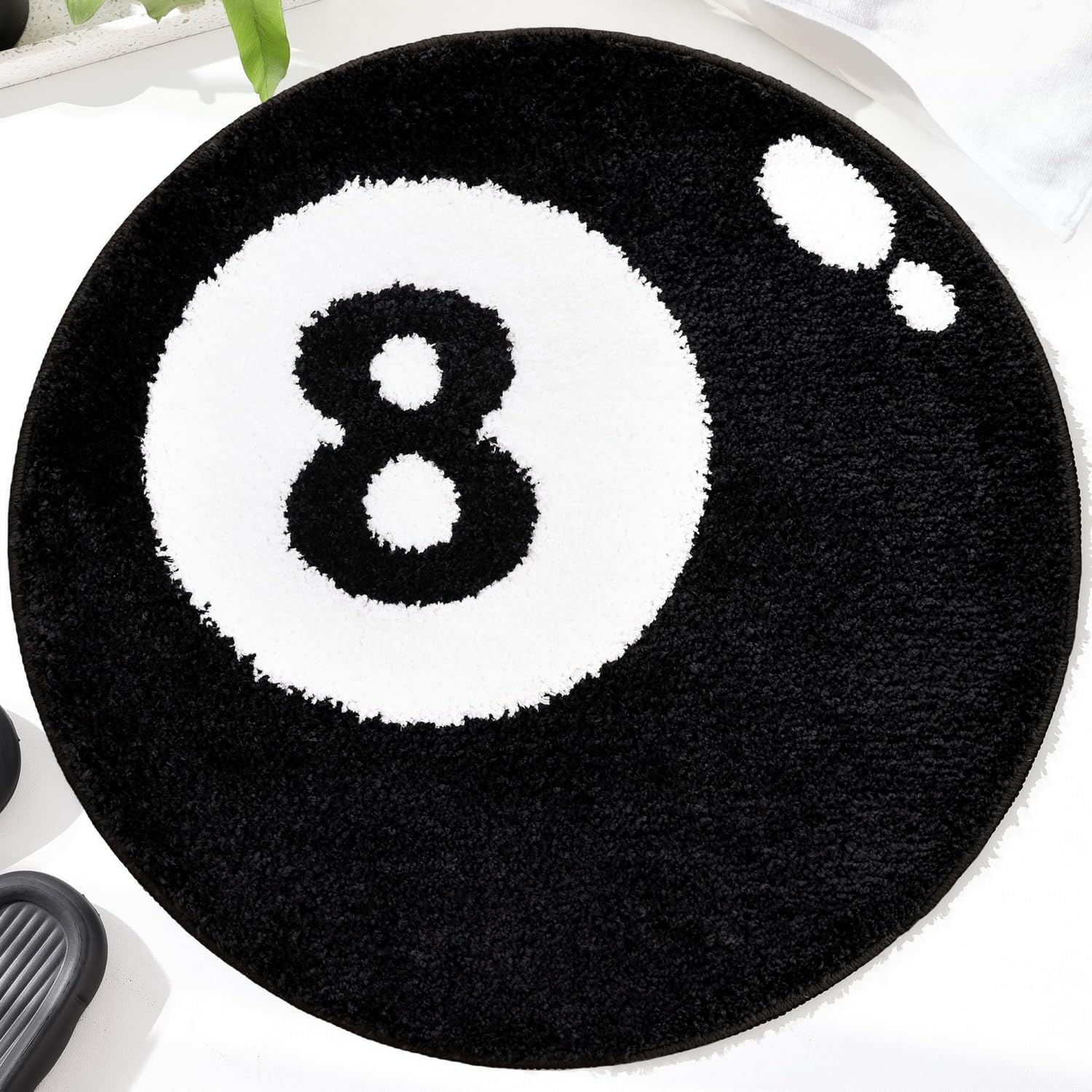 Amazon.com: 8 Ball Rug Black Round Rugs for Bedroom Aesthetic 24inch ...